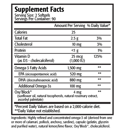 Omega-3 EPA & DHA Fish Oil & Vitamin D | Res-Q 1250+