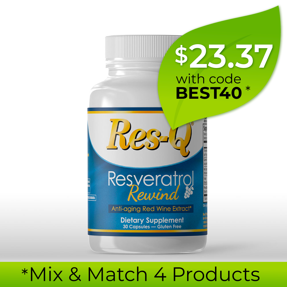 Red Wine Grape Skin | Res-Q Resveratrol Rewind, 3 Bottles