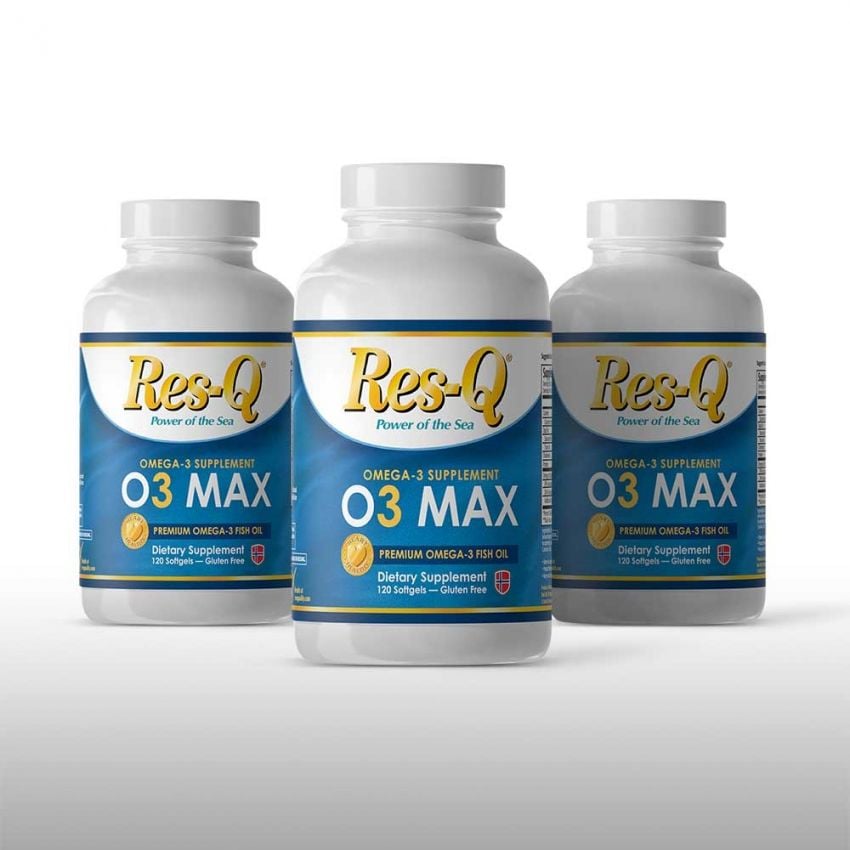 Omega-3 Fish Oil | High Potency | Res-Q O3 MAX, 3 Bottles